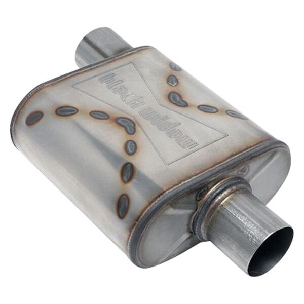Black Widow Exhaust Race Venom Oval Exhaust Muffler with 3 in. Offset ...