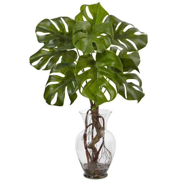 Nearly Natural Monstera Plant with Vase 6874 | Zoro