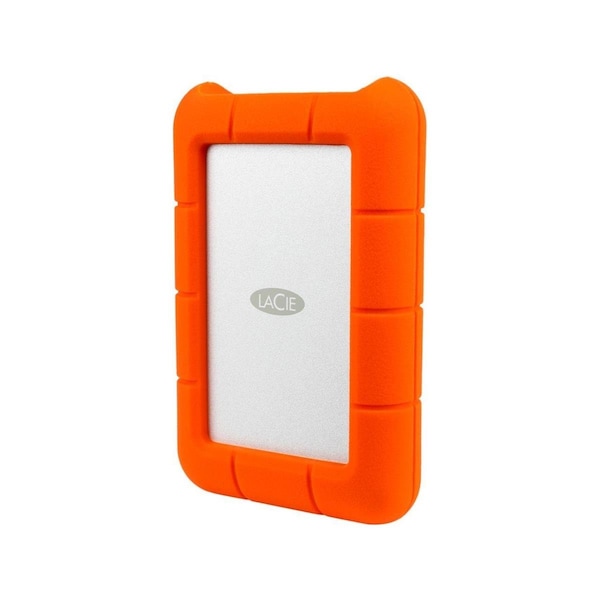 Lacie 4TB Rugged Mini USB 3.0 External Hard Drive, Orange LAC9000633 | Zoro