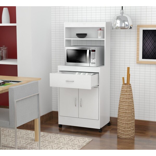 Gfancy Fixtures Microwave Storage Cabinet - Melamine & Engineered wood ...
