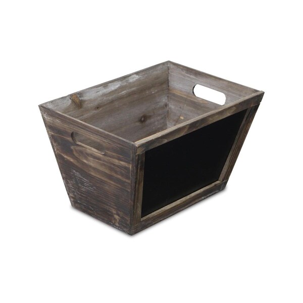 Palacedesigns Rustic Wooden Storage Box with Chalkboard, Brown ...