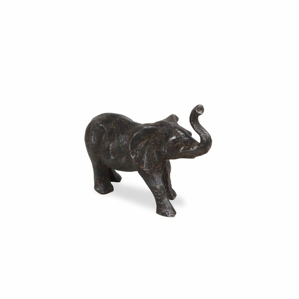 Palacedesigns 7 in. Rustic Cast Iron Elephant Hand Painted Sculpture ...