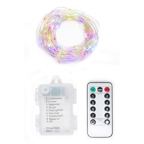 Perfect Holiday 100 LED Battery Operated String Light with remote ...