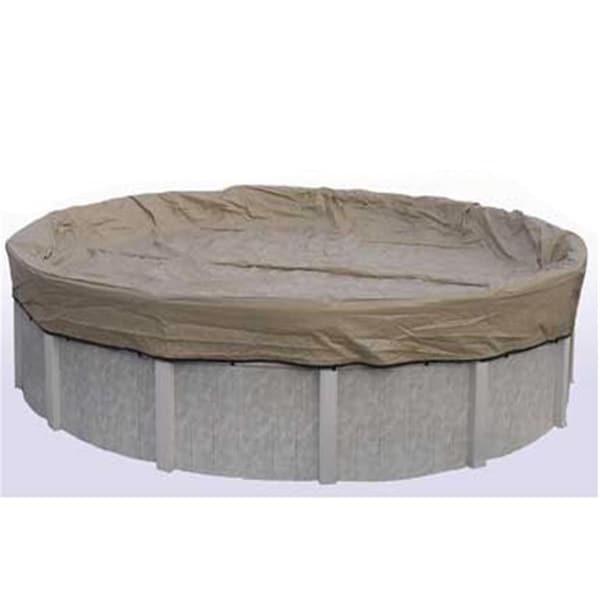 Superjock 30 ft. Black & Tan Round Above Ground Winter Pool Cover, 20 ...