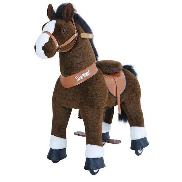 Ponycycle Ux421 White Hoof Horse with Brake & Sound; Chocolate brown ...