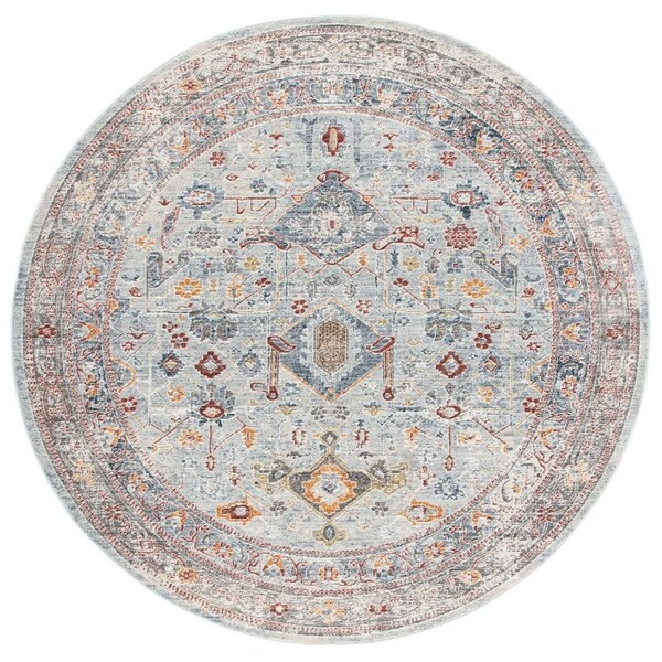 Safavieh 6 ft.7 in. x 6 ft.7 in. Round History 500 Rug Light Grey ...