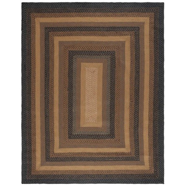 Safavieh 6 x 6 ft. Braided Round Flat Weave Rug; Natural & Sage BRD652E ...