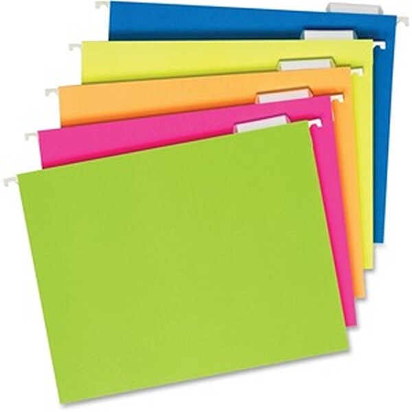 Officespace Glow Hanging Letter File Folder, Assorted Color, 25PK ...