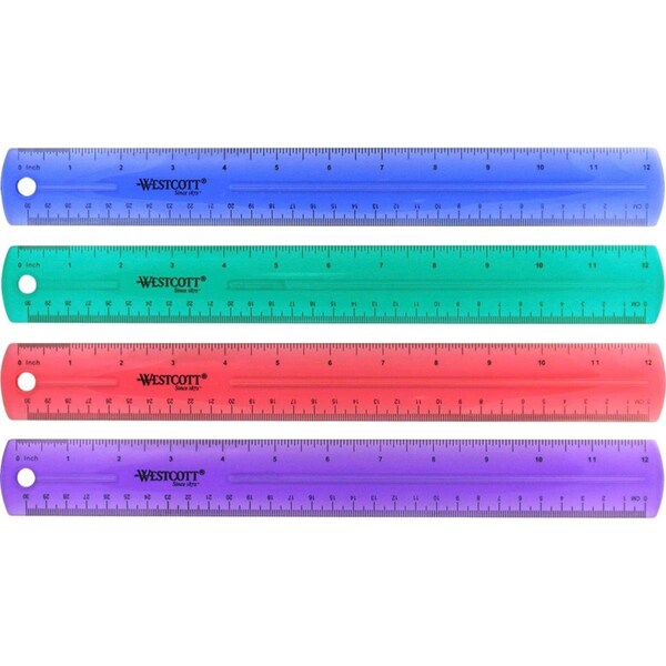 Gourmetgalley 12 in. Jewel Colored Ruler, Assorted Color GO2483599 | Zoro