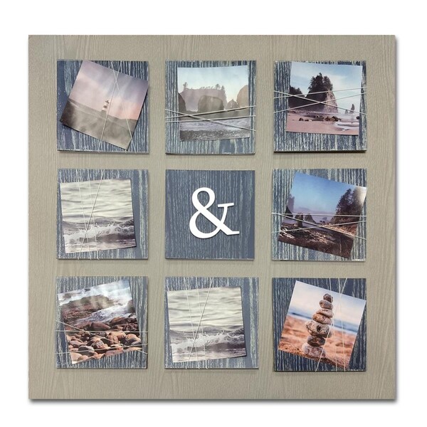 Made4Mansions 21X21 COLLAGE FRAME BLUE GRAY WALL HANGING PICTURE FRAME ...