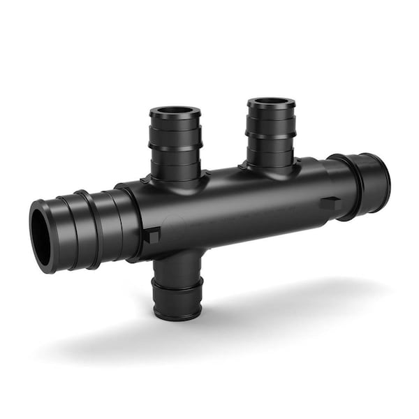 Zurn 0.75 in. 4 Port MultiPort Flow-Thru Tee QEPMFO443-4 | Zoro