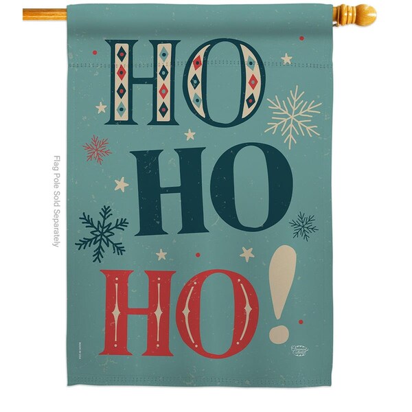 Cuadrilatero 28 x 40 in. Ho House Flag with Winter Wonderland Double ...