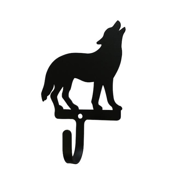 Village Wrought Iron WH-297-S Wolf Standing Wall Hook; Small WH-297-S ...