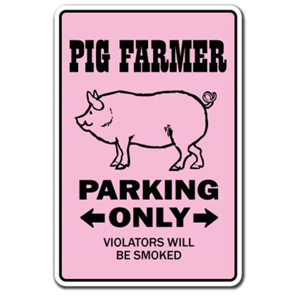 Signmission 5 x 7 in. Pig Farmer Decal - Pigs Parking Farm Hog Sow Pork ...