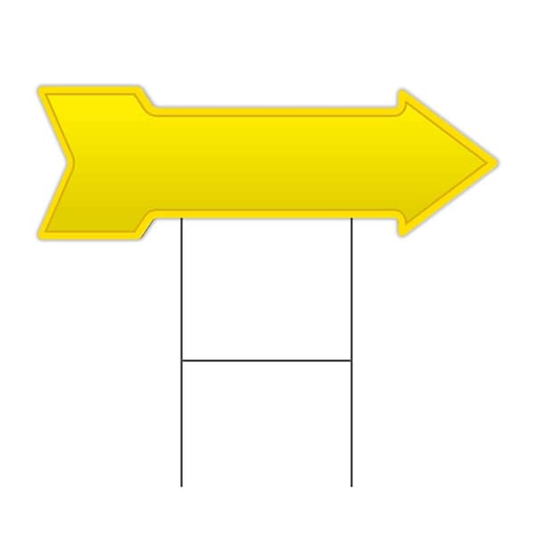 Amistad 10 x 30 in. Corrugated Plastic Single Sided Arrow Sign - Yellow ...