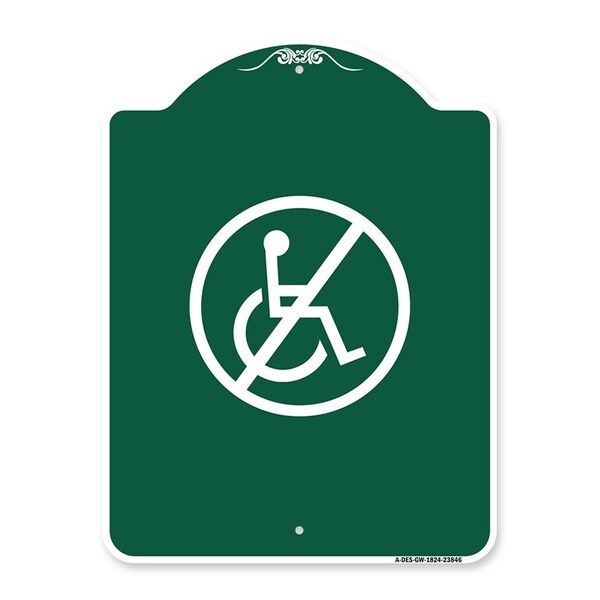 Amistad 18 x 24 in. Designer Series Sign - No Handicap Symbol, Green ...