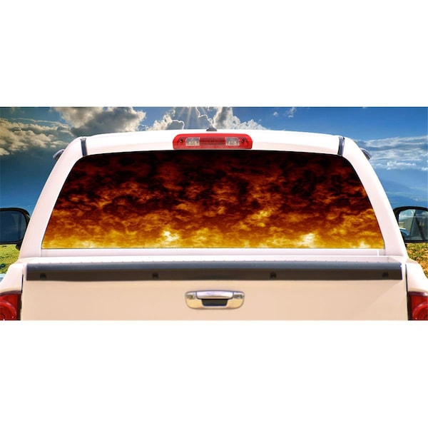 Entretenimiento Flames 2 Rear Window Graphic Truck Suv View Thru Vinyl ...
