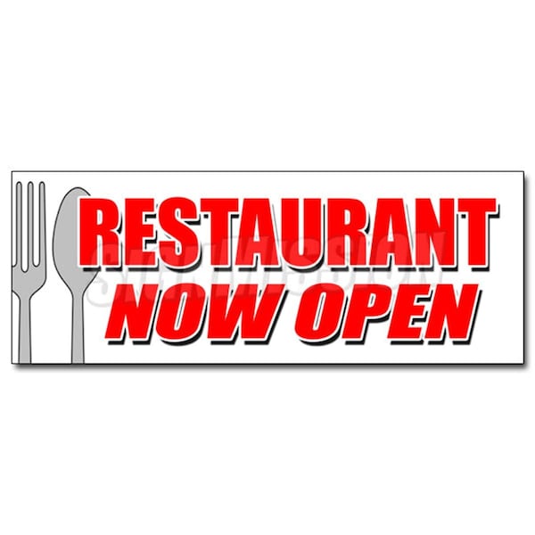 Amistad 24 in. Restaurant Now Open Decal Sticker - Grand Opening New ...