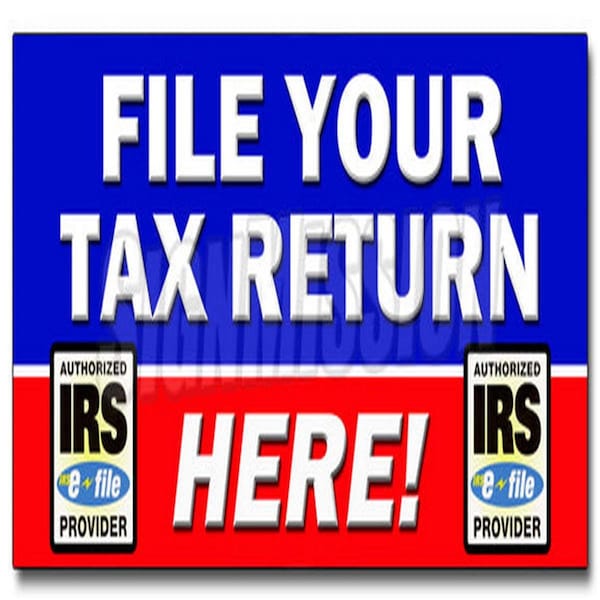 Amistad 12 in. File Your Tax Return Here Decal Sticker - Taxes Irs ...