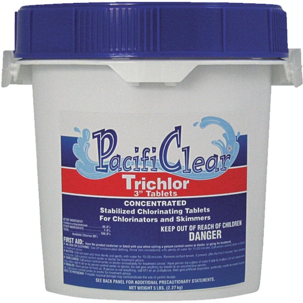 Water Techniques Trichlor 3 in. Tablets - 5 lbs Pail WA601466 | Zoro