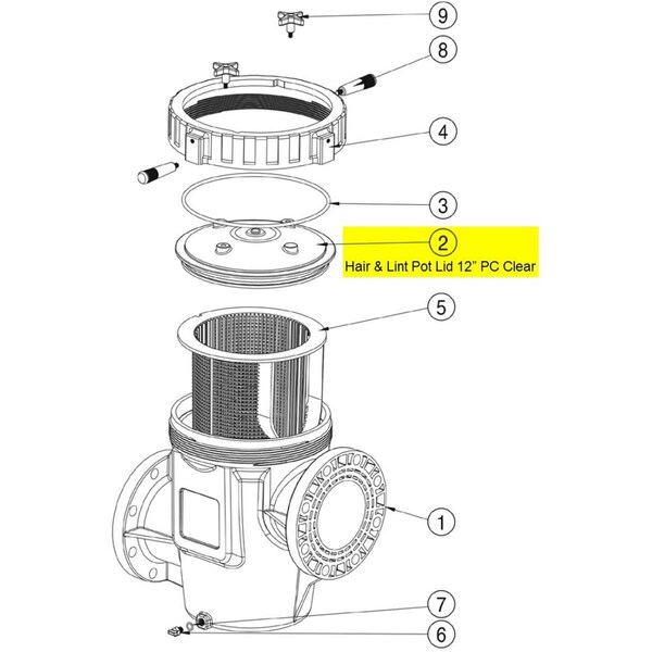 Waterco 12 in. Hydrostar Plus Strainer Clear Lid 63450500 | Zoro