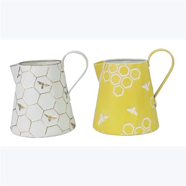 Designs-Done-Right Metal Honey Bee Pitcher Decor Vase, 2 Assorted Color ...