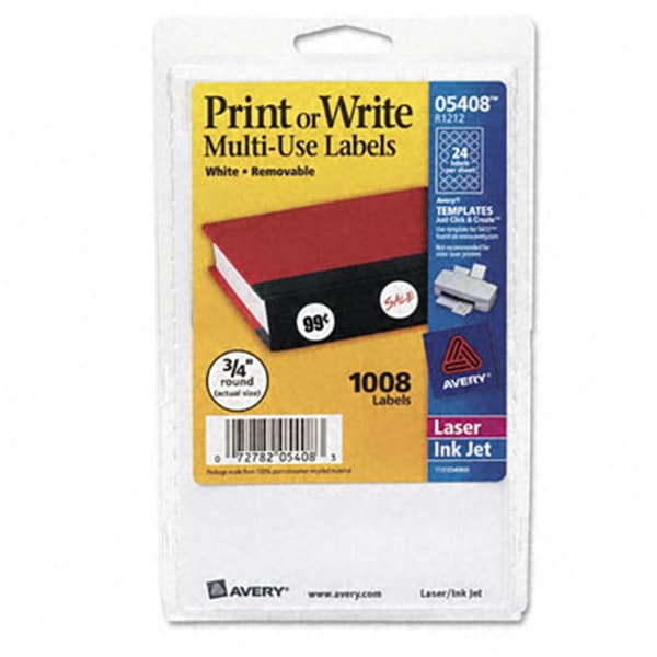 Avery Avery 05408 Print or Write Removable Multi-Use Labels- 3/4in dia ...