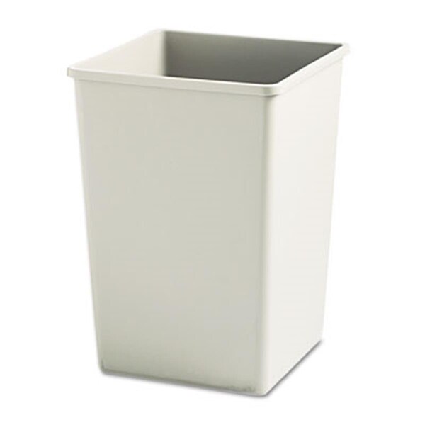 Rcp Plaza Waste Container Rigid Liner Square Plastic 35 gal Beige ...