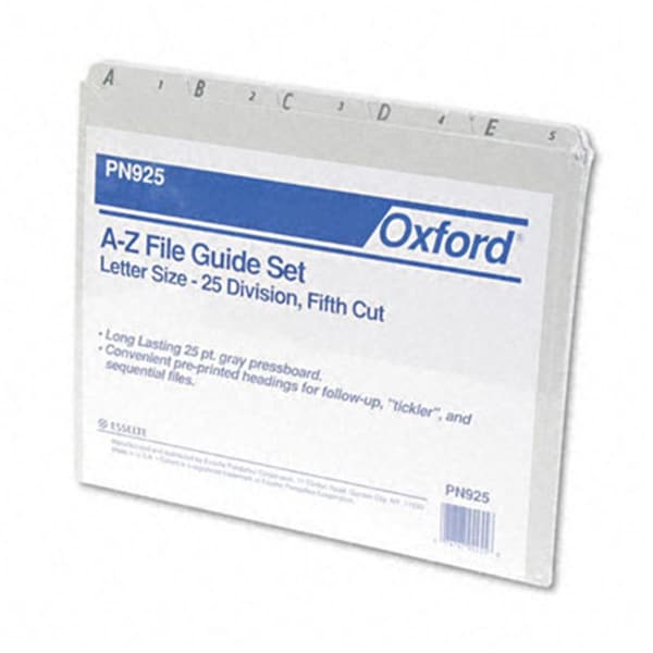 Esselte Pendaflex PN925 Recycled Top Tab File Guides Alpha 1/5 Tab ...