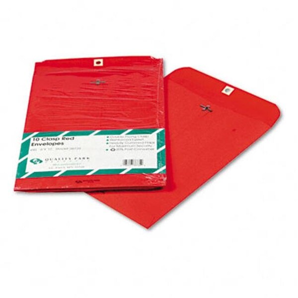 Quality Park 38734 Fashion Color Clasp Envelope 9 x 12 28lb Red 10 Pack ...