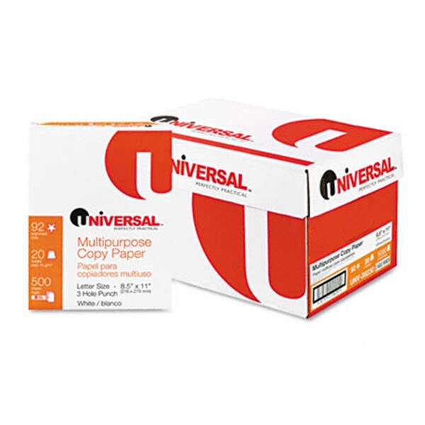 Universal Battery Universal Bulk Three-Hole Office Paper 92 Brightness ...