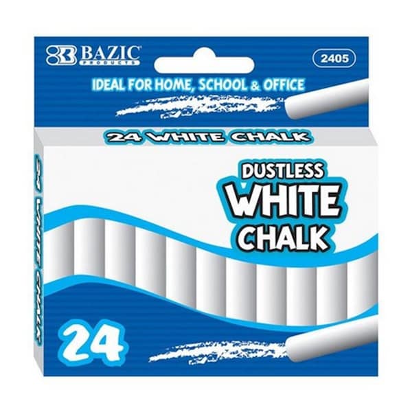 Bazic Products Bazic Dustless White Chalk, 24PK BA36432 | Zoro