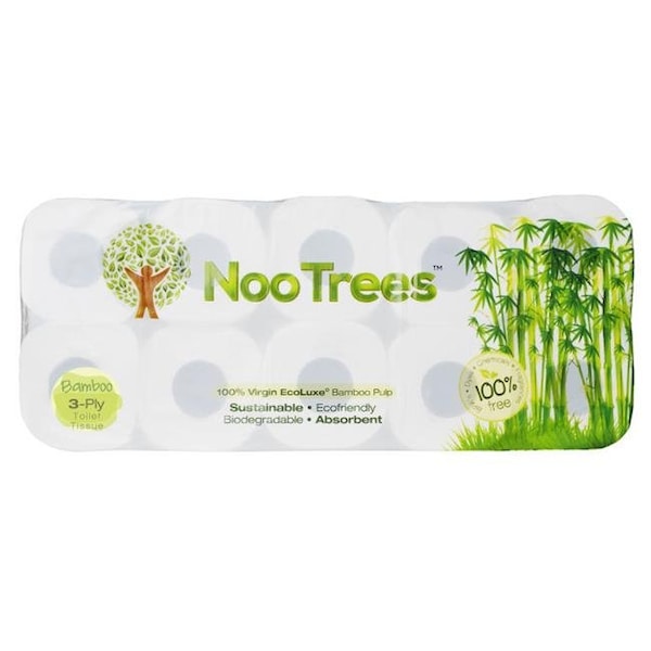 Nootrees Bamboo 3ply Bathroom Rolls 220 Sheets x 10 Roll- Case of 4 ...