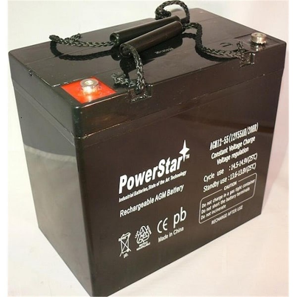 Batteryjack PowerStar AGM Replacement Battery For HZB12-55, NP55-12 ...