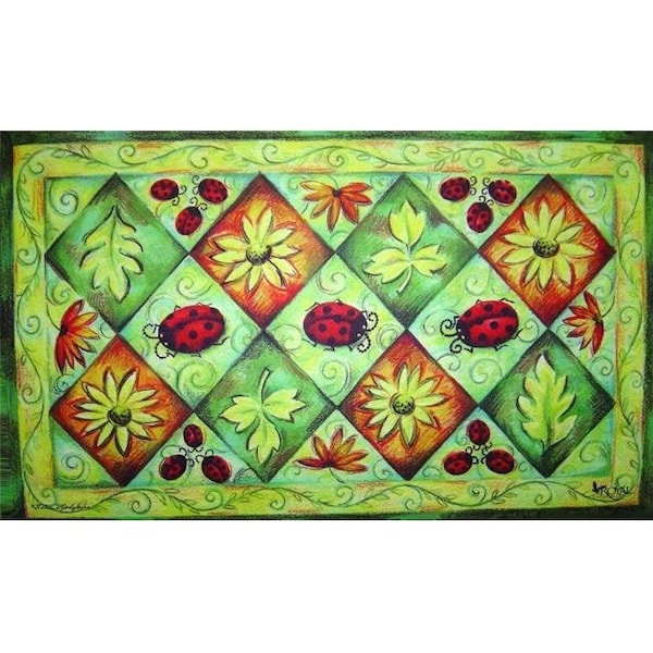 Custom Printed Rugs Dm-25 Lady Bug On Parade Door Mat DM 25 | Zoro