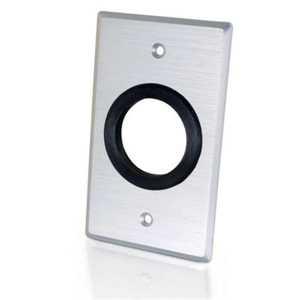 Fasttrack Single Gang 1.5in Grommet Wall Plate - Brushed Aluminum ...