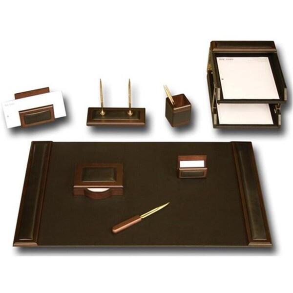 Workstation Walnut & Leather 10-Piece Desk Set TH765410 | Zoro