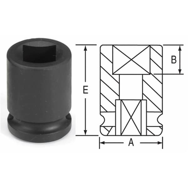 Grey Pneumatic 3/8" Drive, 4-Point; Standard SAE Socket GY1009FP | Zoro