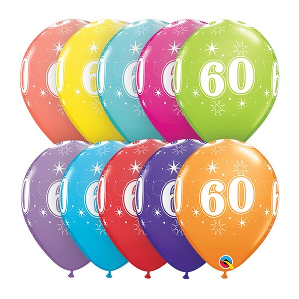 Mayflower Distributing 11 in. 60th Birthday A Round Latex Balloon 85939 ...