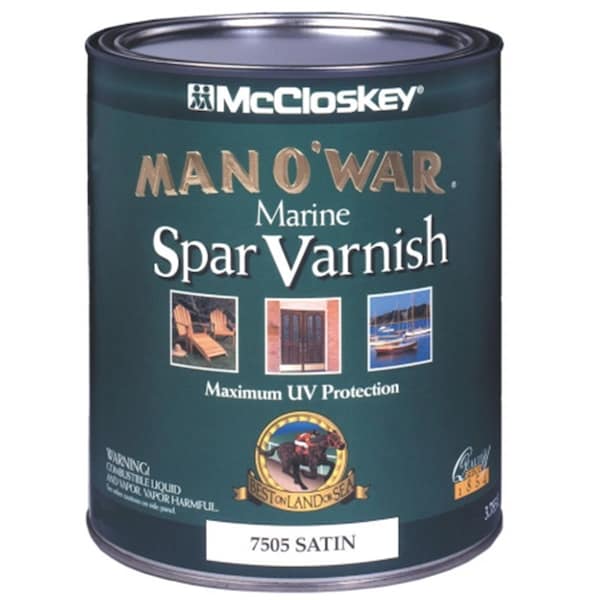 Valspar 1 Quart Satin Man O War Marine Spar Varnish Low VOC, 4PK 80 ...