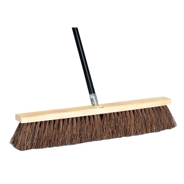 Dqb Industries 09981 18 in. Palmyra Push Broom With 60 in. Wood Handle ...