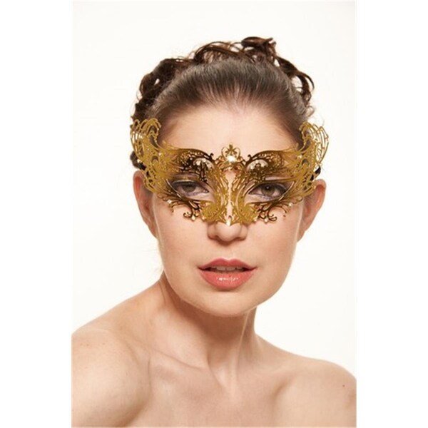 Kayso Gold Classic Venetian Laser Cut Masquerade Mask with Clear ...