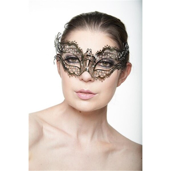 Kayso Mysterious Elegance Silver Laser Cut Masquerade Mask with Clear ...