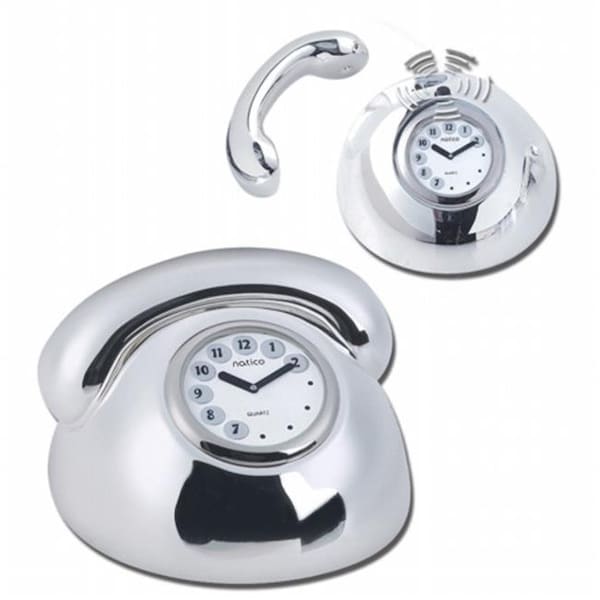Natico Originals 10-1160 Telephone Ringing Clock Silv. 10-1160 | Zoro