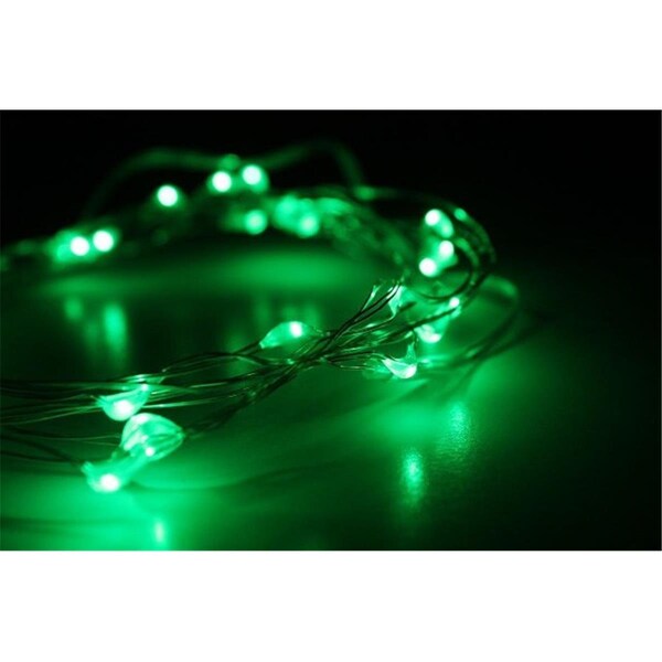 Perfect Holiday Battery Operated Copper 20 LED String Light Green ...