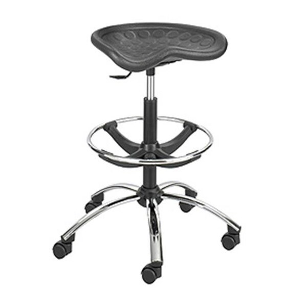 Safco Safco 6660BL - SitStar Stool With Chrome Base - Black 6660BL | Zoro