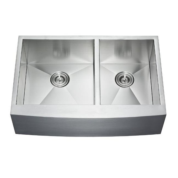Sfc AP3320BL Apron Double Bowl Kitchen Sink; 32.875 x 22.25 x 10 in ...