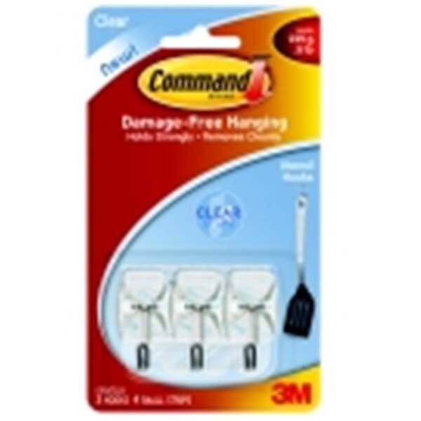 Command Command Small Clear Wire Hook With 4 Adhesive Strips - 0.5 Lbs ...