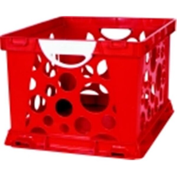Storex Storex 2-Color Large Crate With Handles - Ruby Red-White 1466439 ...