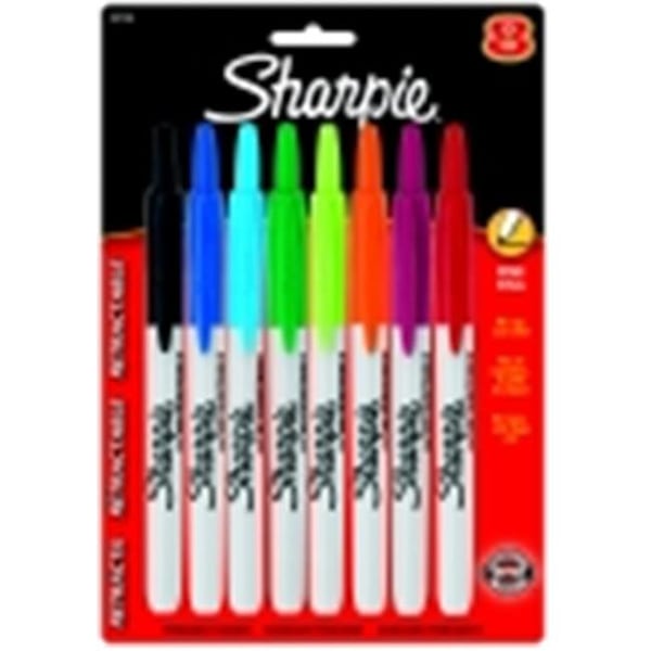 Sharpe Mfg Co Sharpie Retractable Permanent Marker; Fine Tip; Assorted ...